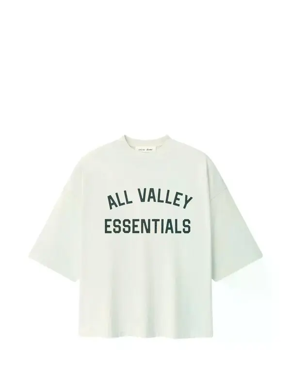 Fear Of God Merch Tee Logo-print Drop-shoulder T-shirt - Neutrals