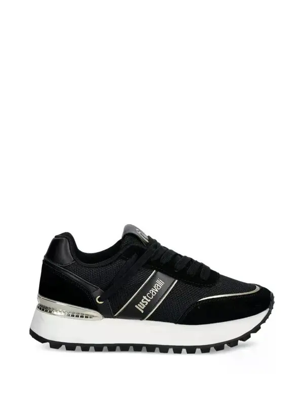Just Cavalli Logo-print Panelled Sneakers - Black