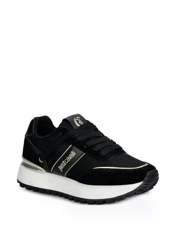 Just Cavalli Logo Print Paneled Sneakers