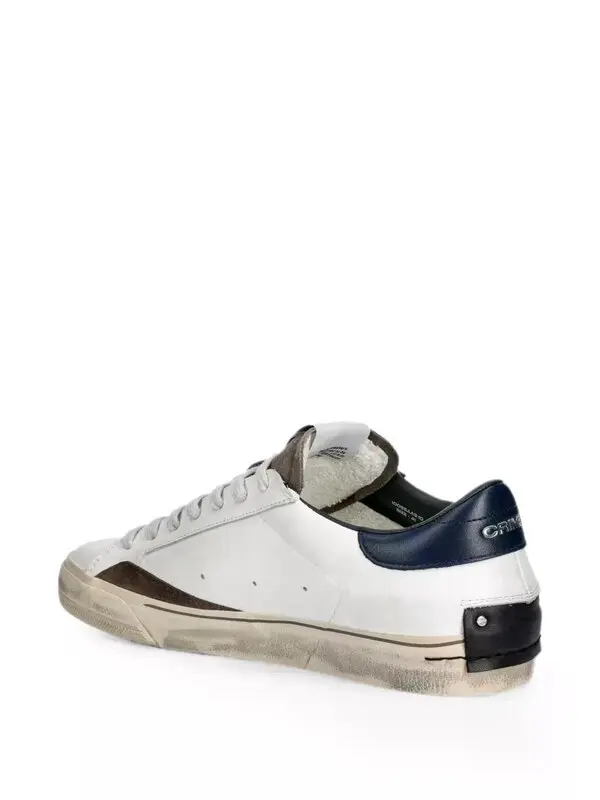 CRIME LONDON Distressed Panelled Calf Leather Sneakers