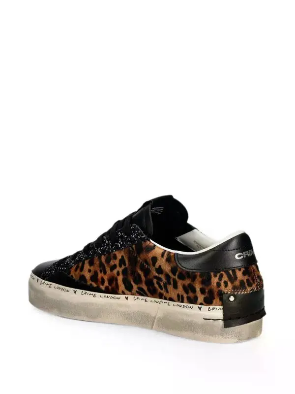 CRIME LONDON Leopard-print Glitter Detail Sneakers