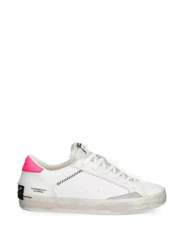 CRIME LONDON Snakeskin-effect Panelled Sneakers