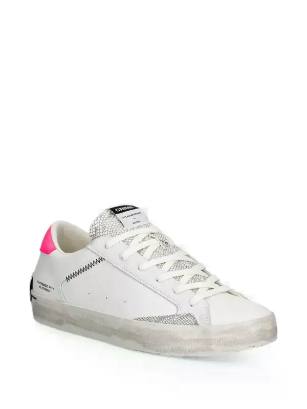 CRIME LONDON Snakeskin-effect Panelled Sneakers