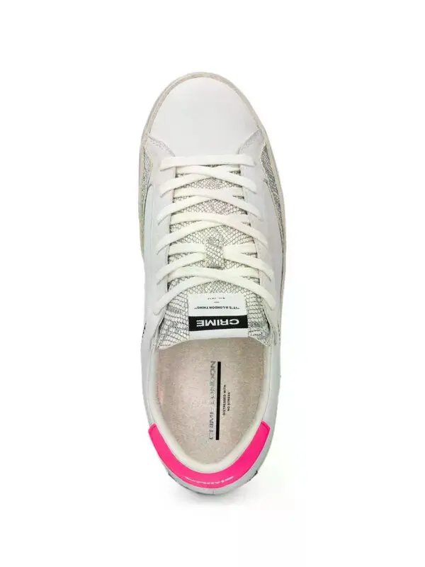 CRIME LONDON Snakeskin-effect Panelled Sneakers