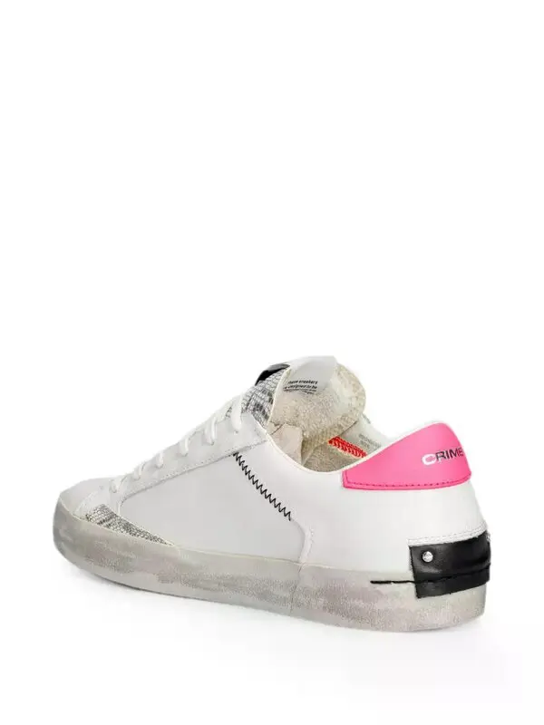CRIME LONDON Snakeskin-effect Panelled Sneakers