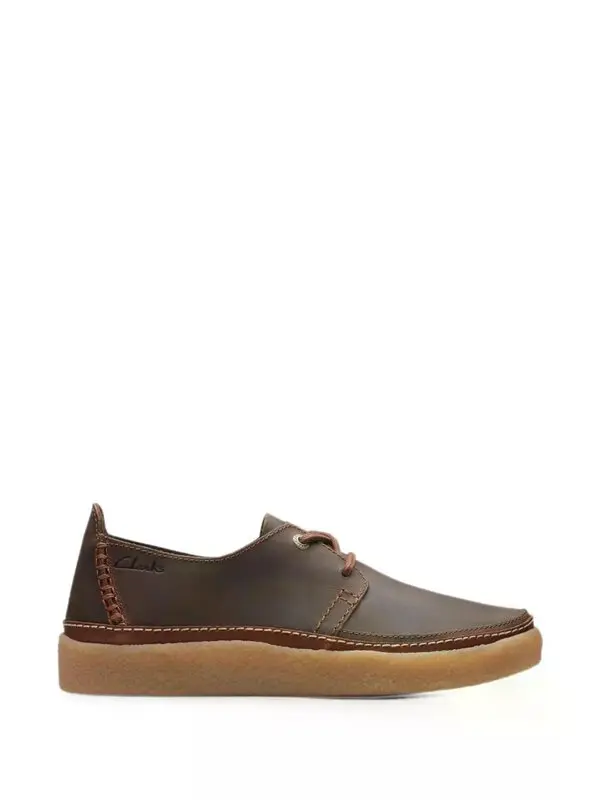 Clarks Oakpark Lace Leather Sneakers - Brown