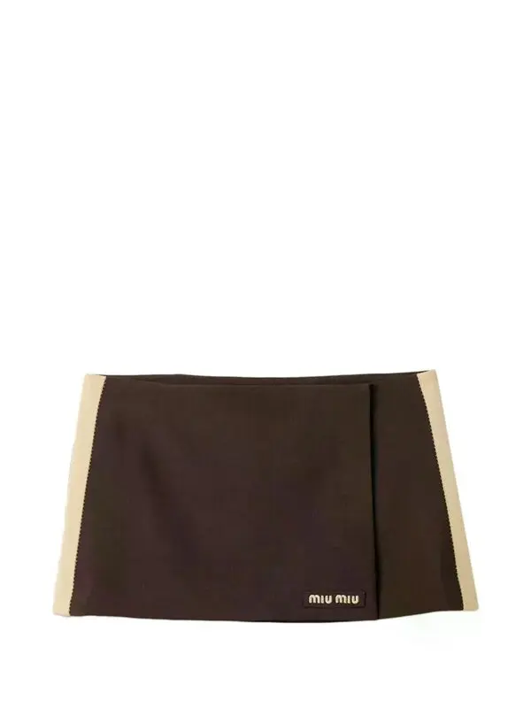 Miu Miu Logo-patch Wrap Mini Skirt