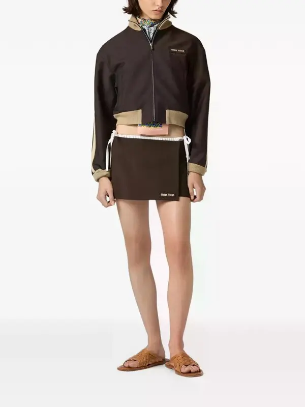 Miu Miu Logo-patch Wrap Mini Skirt