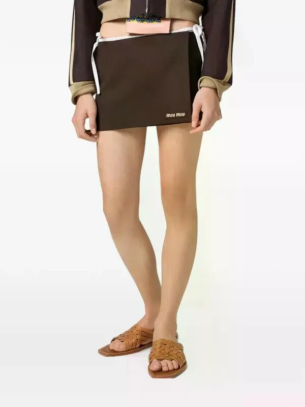 Miu Miu Logo-patch Wrap Mini Skirt