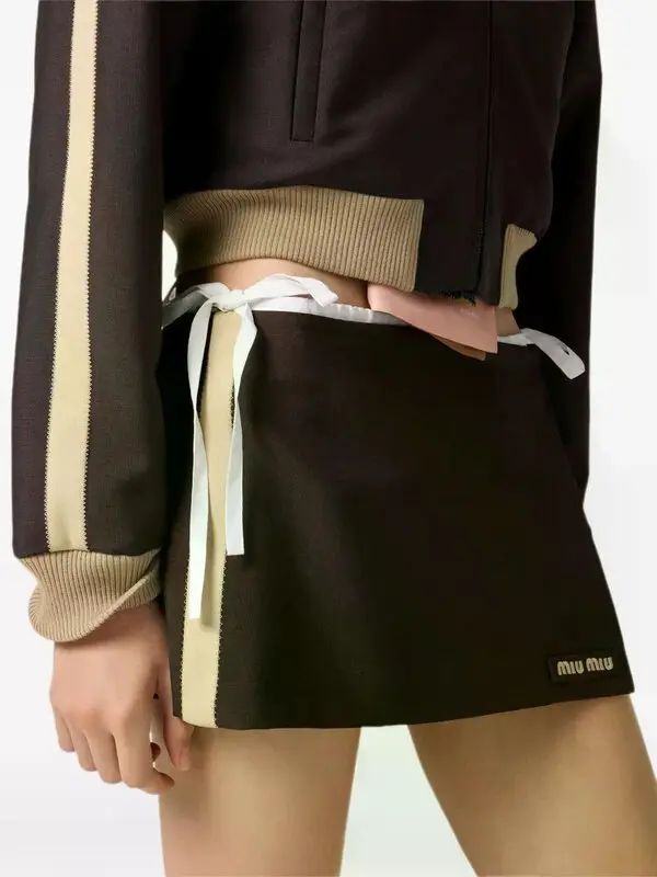 Miu Miu Logo-patch Wrap Mini Skirt