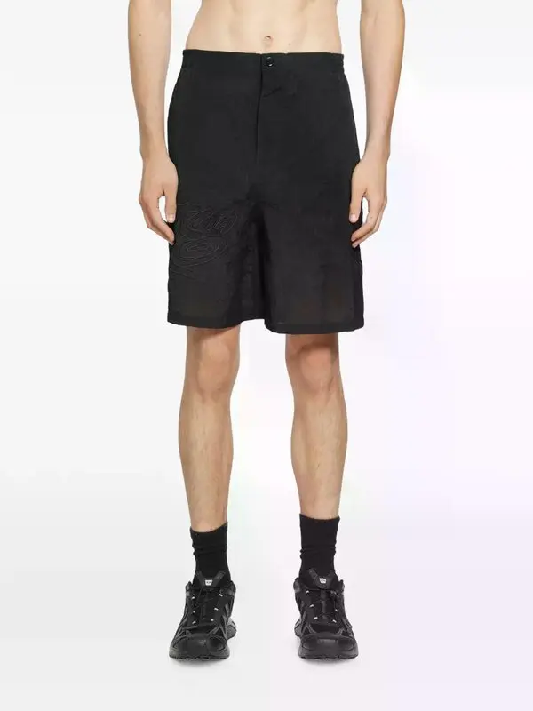 Off-White Handstyle Logo Organza Shorts - Black