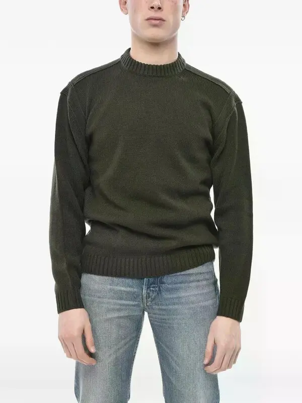 PAOLO PECORA Heavy-weight Crew Neck Sweater - Green