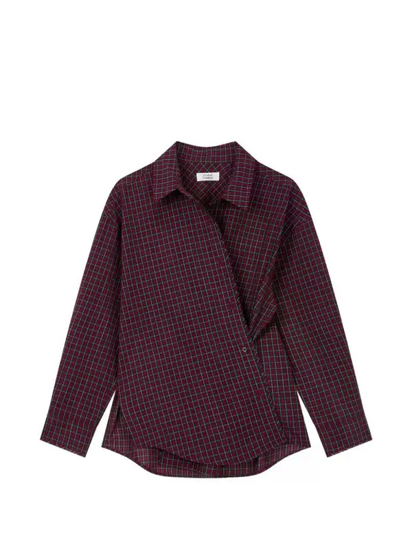 STUDIO TOMBOY Check-pattern Button-down Cotton Shirt