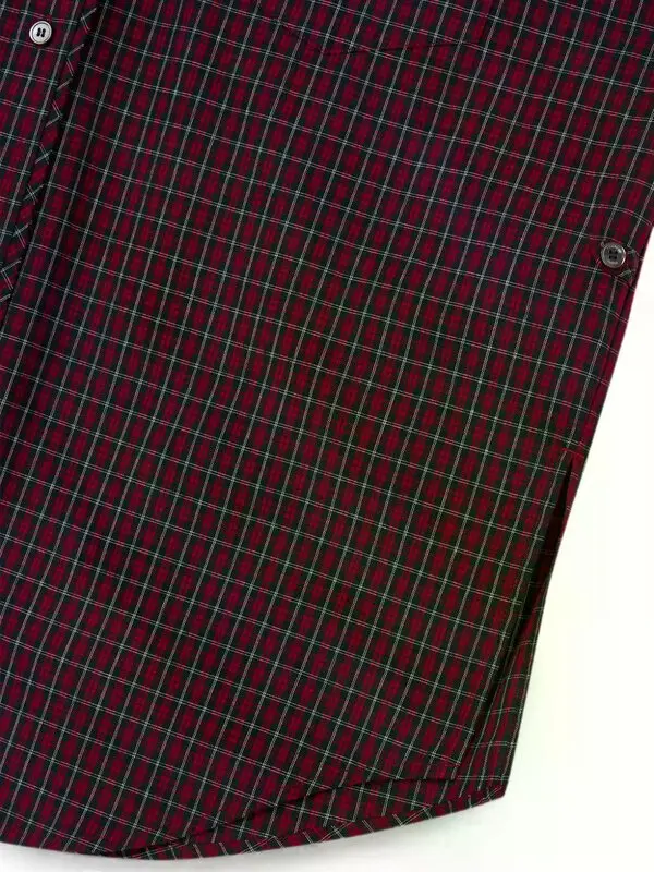 STUDIO TOMBOY Check-pattern Button-down Cotton Shirt