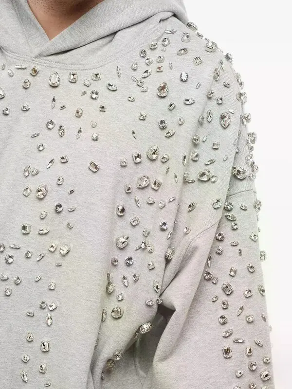 1989 STUDIO Rhinestone Embellished Cotton Hoodie