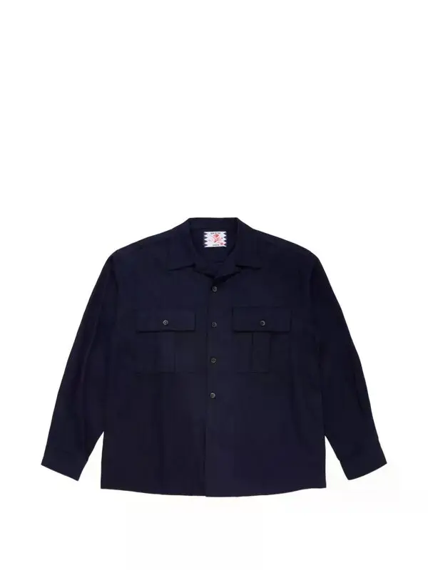 SON OF THE CHEESE Flap-pocket Camp-collar Shirt - Blue