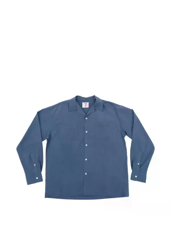 SON OF THE CHEESE Open Collar Long-sleeve Shirt - Blue