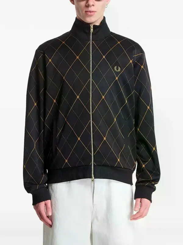Fred Perry Argyle-pattern Track Jacket