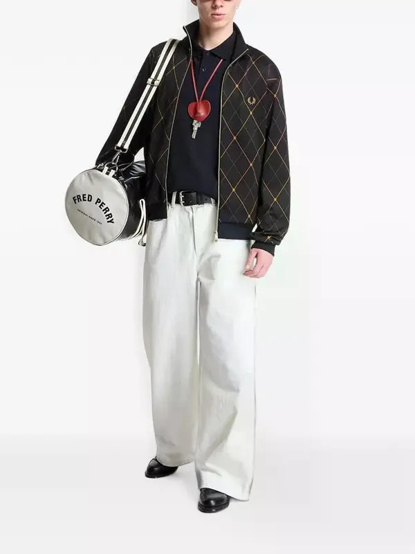 Fred Perry Argyle-pattern Track Jacket