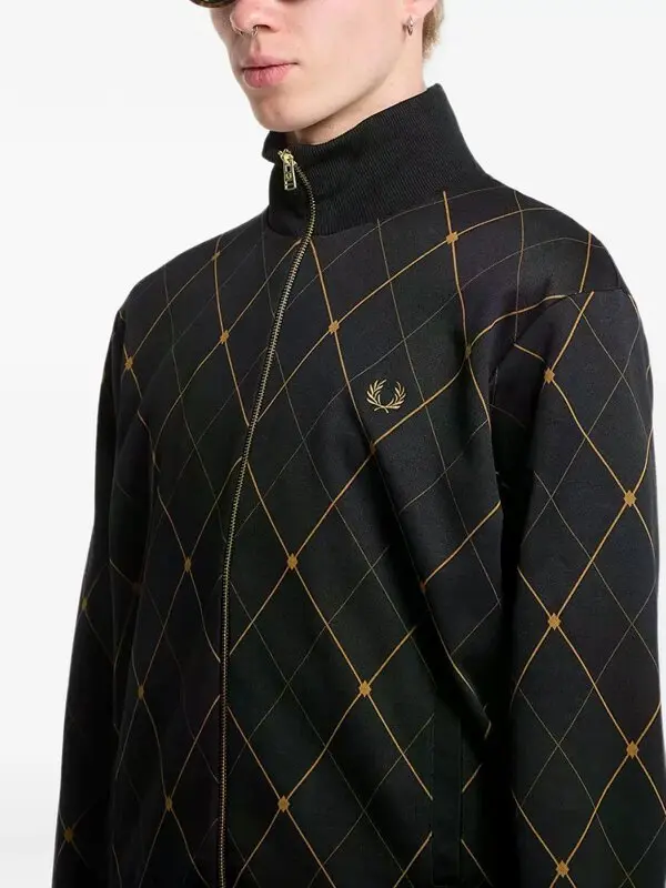 Fred Perry Argyle-pattern Track Jacket