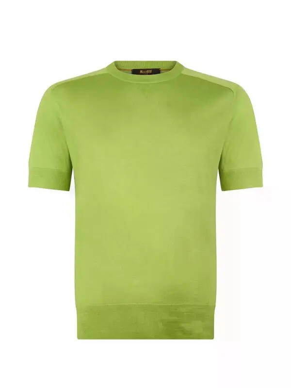 MOORER Short-sleeve Silk Sweater - Green