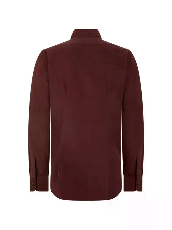 MOORER Corduroy Long-sleeve Shirt - Red