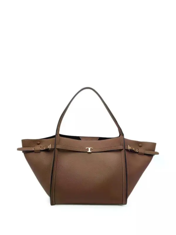 TOD'S Medium T Timeless Leather Shoulder Bag - Brown