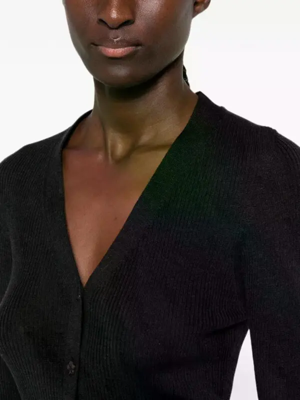 Cecilie Bahnsen Ribbed-knit V-neck Cardigan