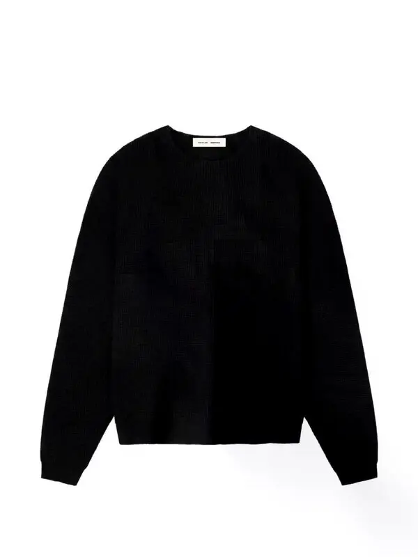 Fear Of God Waffle-knit Crewneck Sweater - Black