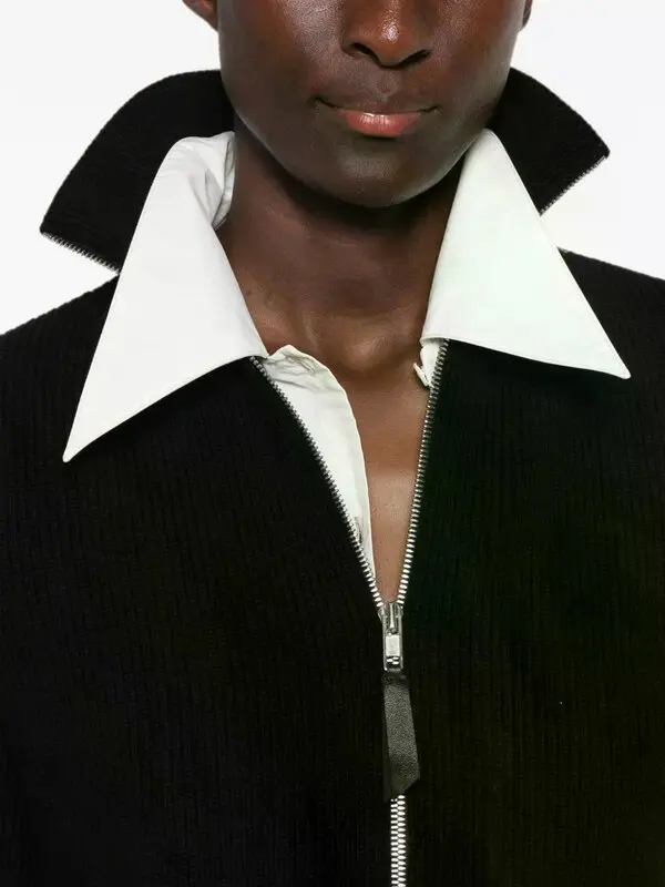 MAISON MARGIELA Ribbed-knit Zip-up Jacket