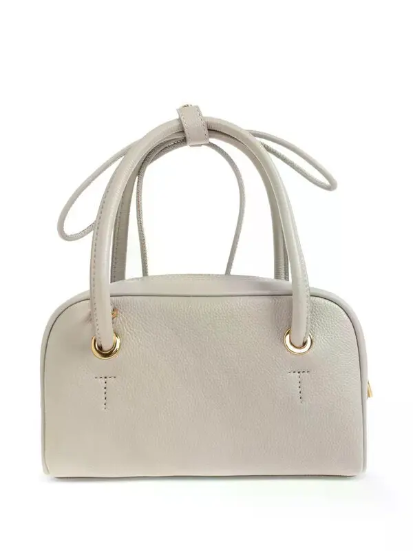 Furla Poppy Grained Leather Mini Bag With Gold-tone Hardware - Grey