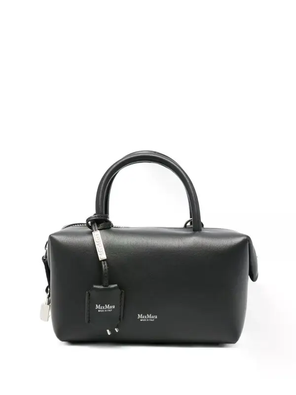 Max Mara Logo-print Leather Mini Bag - Grey