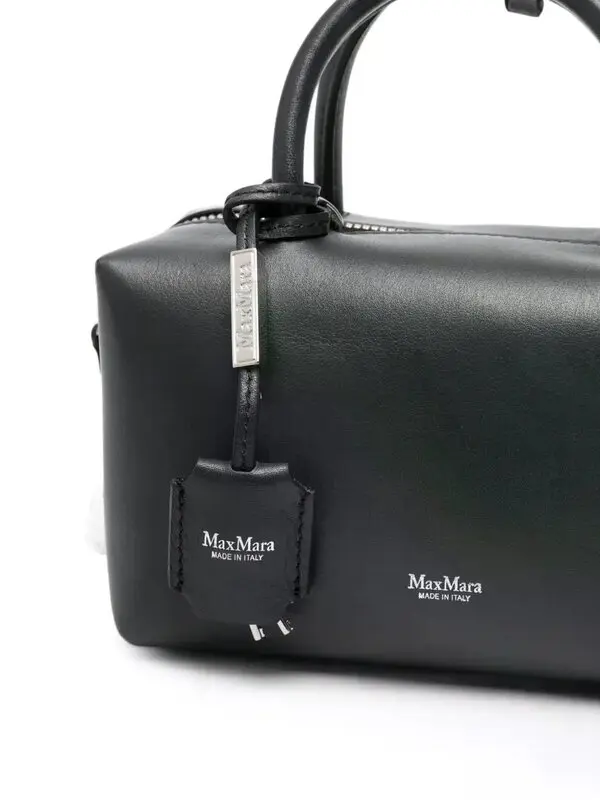 Max Mara Logo-print Leather Mini Bag - Grey