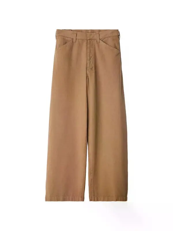 LEMAIRE Oversized Workwear Pants In Heavy Garment Dyed Broken Twill - Brown