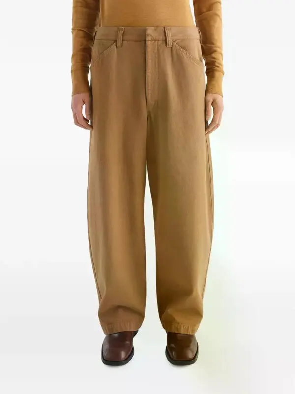 LEMAIRE Oversized Workwear Pants In Garment Dyed Broken Twill