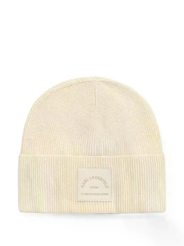 Karl Lagerfeld Logo-patch Ribbed Beanie Hat