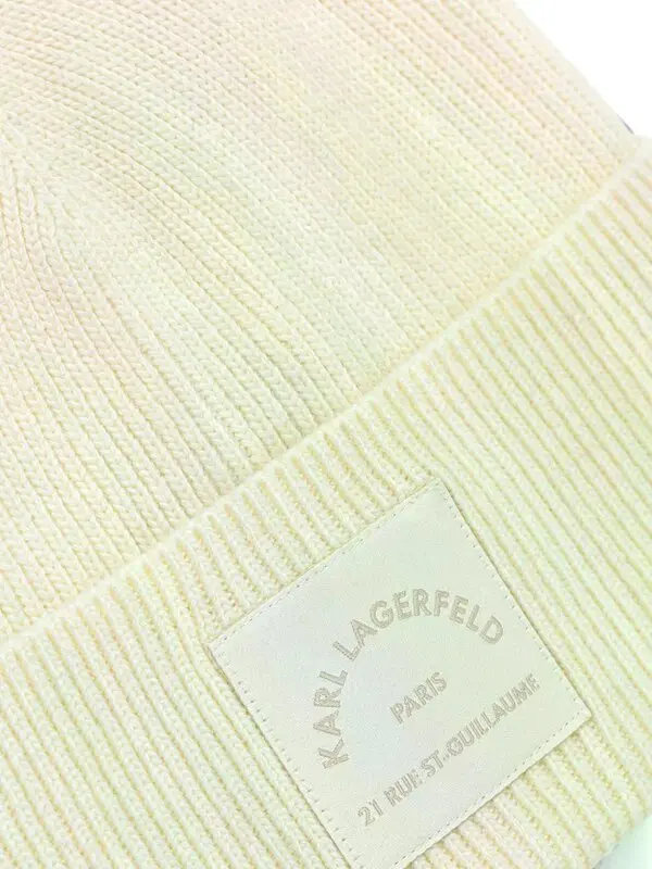 Karl Lagerfeld Logo-patch Ribbed Beanie Hat