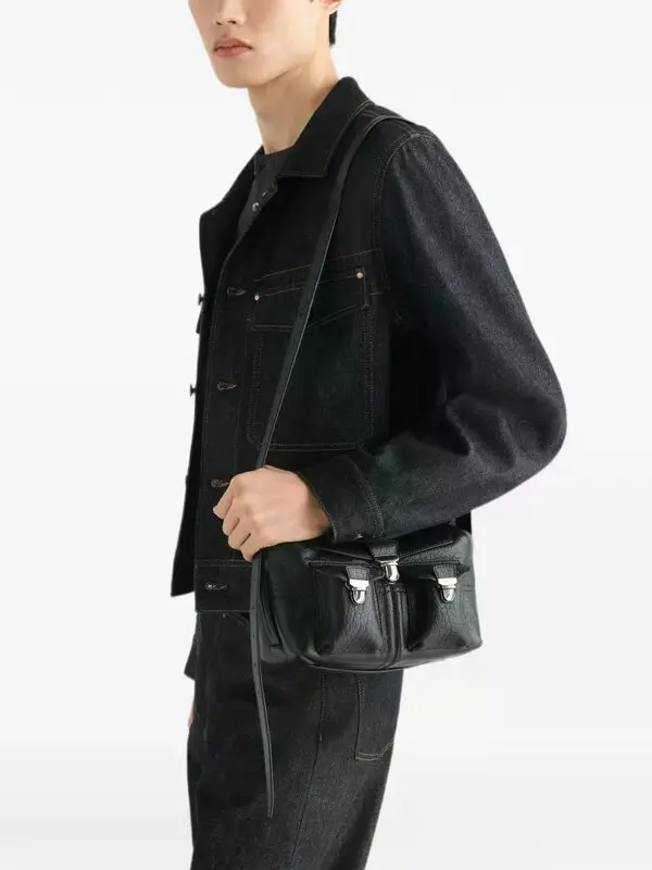 LEMAIRE Mini Soft Gear Bag In Bubble Lambskin - Black