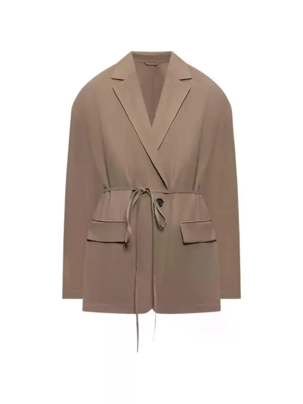 Brunello Cucinelli Belted-waist Notched-lapel Jacket