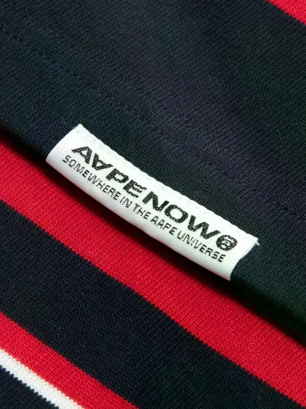 AAPE BY *A BATHING APE Moonface Logo-patch Striped T-shirt