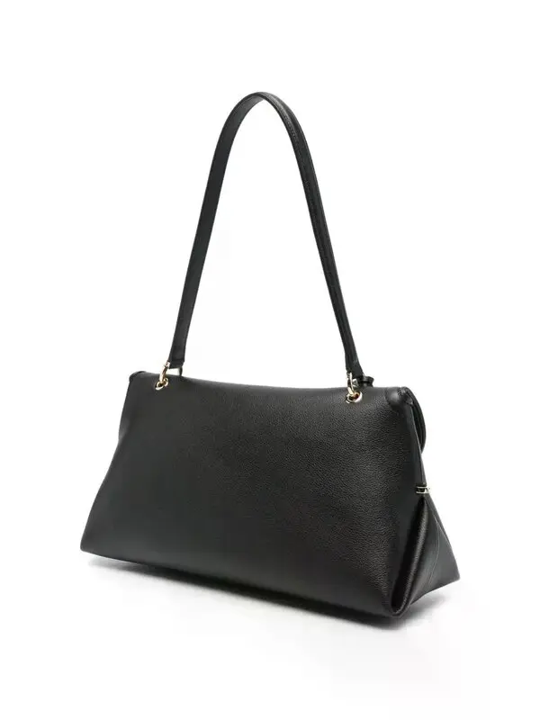 FERRAGAMO Gancini Pebbled Leather Tote Bag - Black