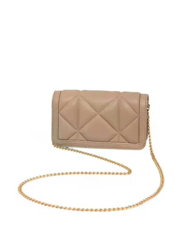 Moschino Quilted Logo Plaque Crossbody Bag - Neutrals