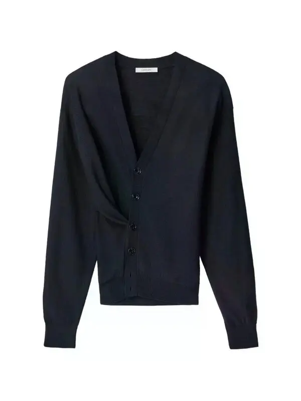 LEMAIRE Relaxed Twisted Cardigan In Merino Blend - Black