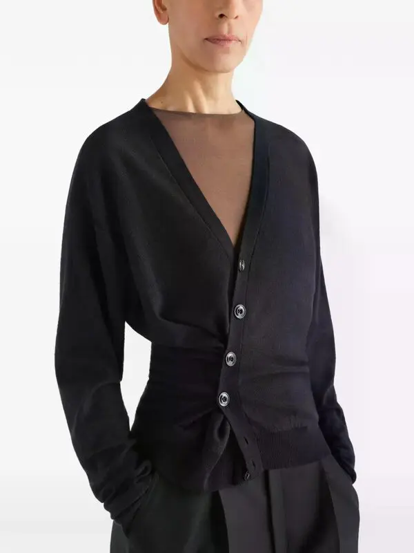 LEMAIRE Relaxed Twisted Merino Blend V-neck Cardigan