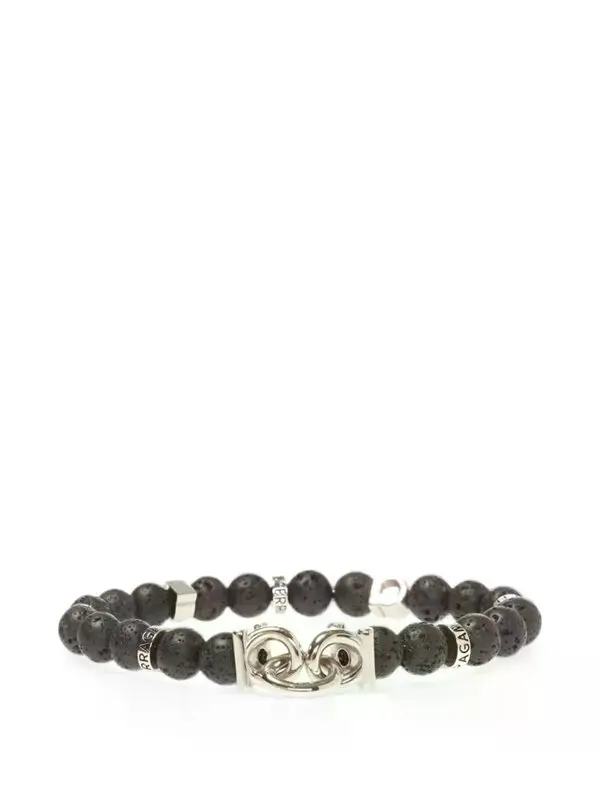 FERRAGAMO Gancini Lava Stone Beaded Bracelet - Black