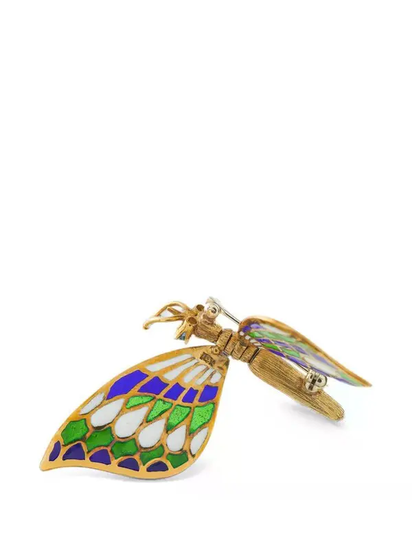 LB EXCLUSIVE Plique-à-jour Butterfly Brooch - Gold