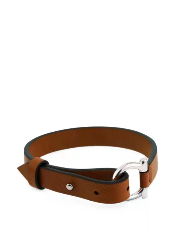 FERRAGAMO Gancini Leather Bracelet