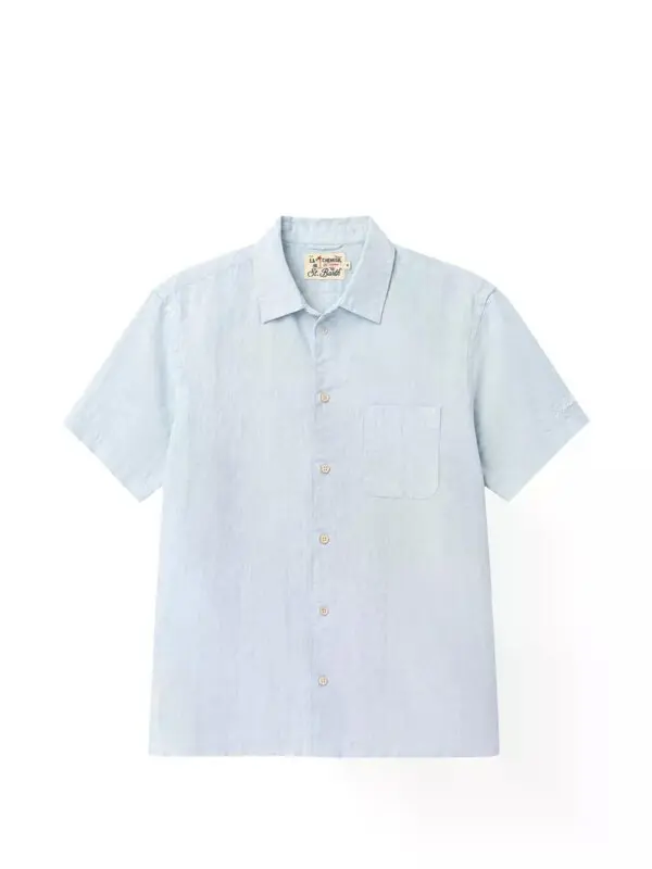 MC2 SAINT BARTH Short-sleeved Chest-pocket Shirt - Blue