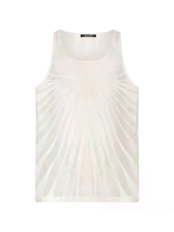 Roberto Cavalli Ray Devoré Zebra-pattern Vest - Neutrals