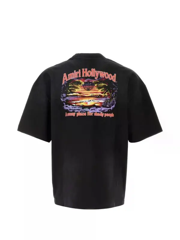 Amiri Sunny Place Graphic-print Cotton T-shirt - Black